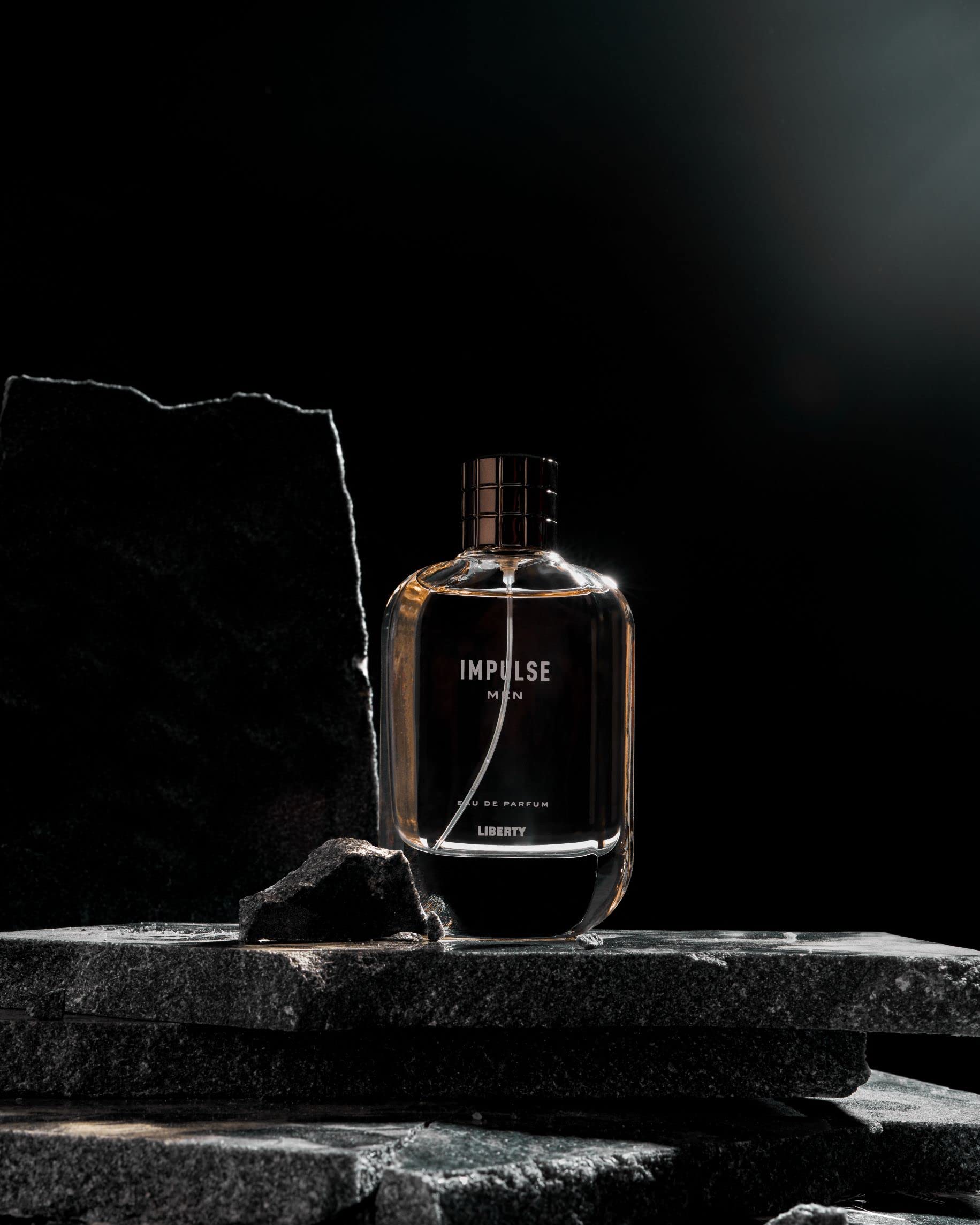Liberty Perfumes for Men, (100ml/3.4Oz) Impulse Perfume Long-Lasting Eau de Parfum for Luxury Citrus & Spicy Fragrance for Men, Perfume Spray
