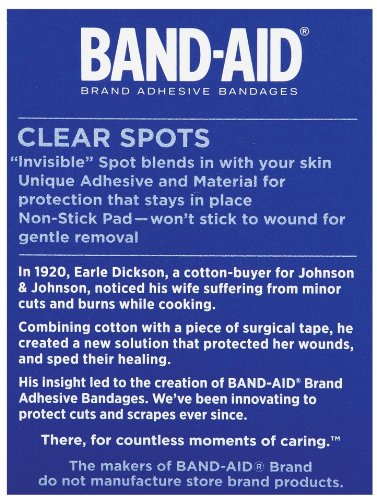 Band-Aid Brand Tru-Stay Clear Spots Discreet First Aid and Wound Care for Minor Cuts and Scrapes, All One Size, 50 Count