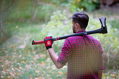 INTERTOOL 35-inch Splitting Maul, Wood Splitter Axe for Logs, 5 lb / 2270 g, Shock Absorbing Fiberglass Anti-Slip Handle with Blade Cover HT-0275