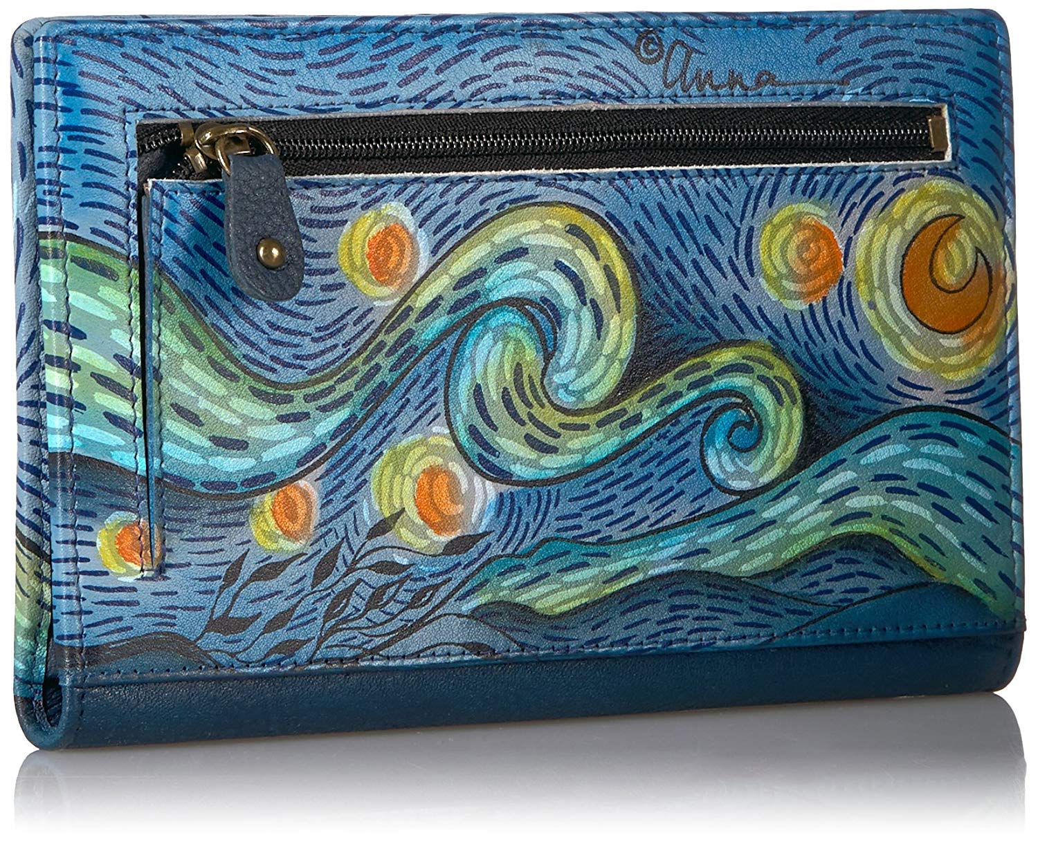 Anna by Anuschka Women's Hand-Painted Genuine Leather Two Fold Wallet - Love In Paris