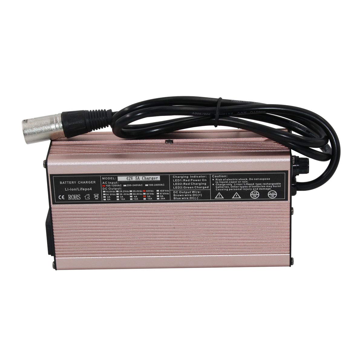 YALANCHA 42 V 5A Motorcycle Lithium Ion Battery Charger Bicycle AC-DC 36 V 5A Electric Tool Bicycle Switch