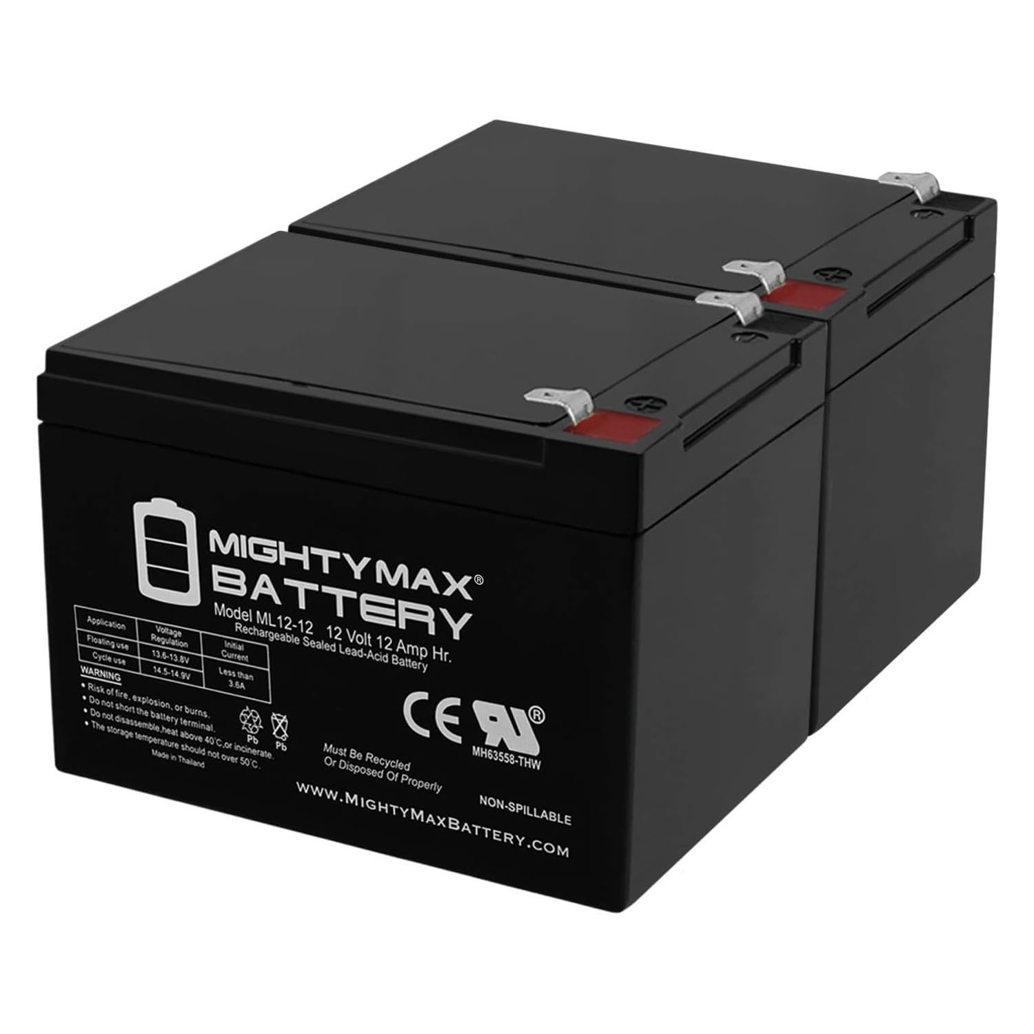 Mighty Max Battery 12V 12AH Replaces DriveMedical SpitfireScout 4Wheel SFSCOUT4-2 Pack