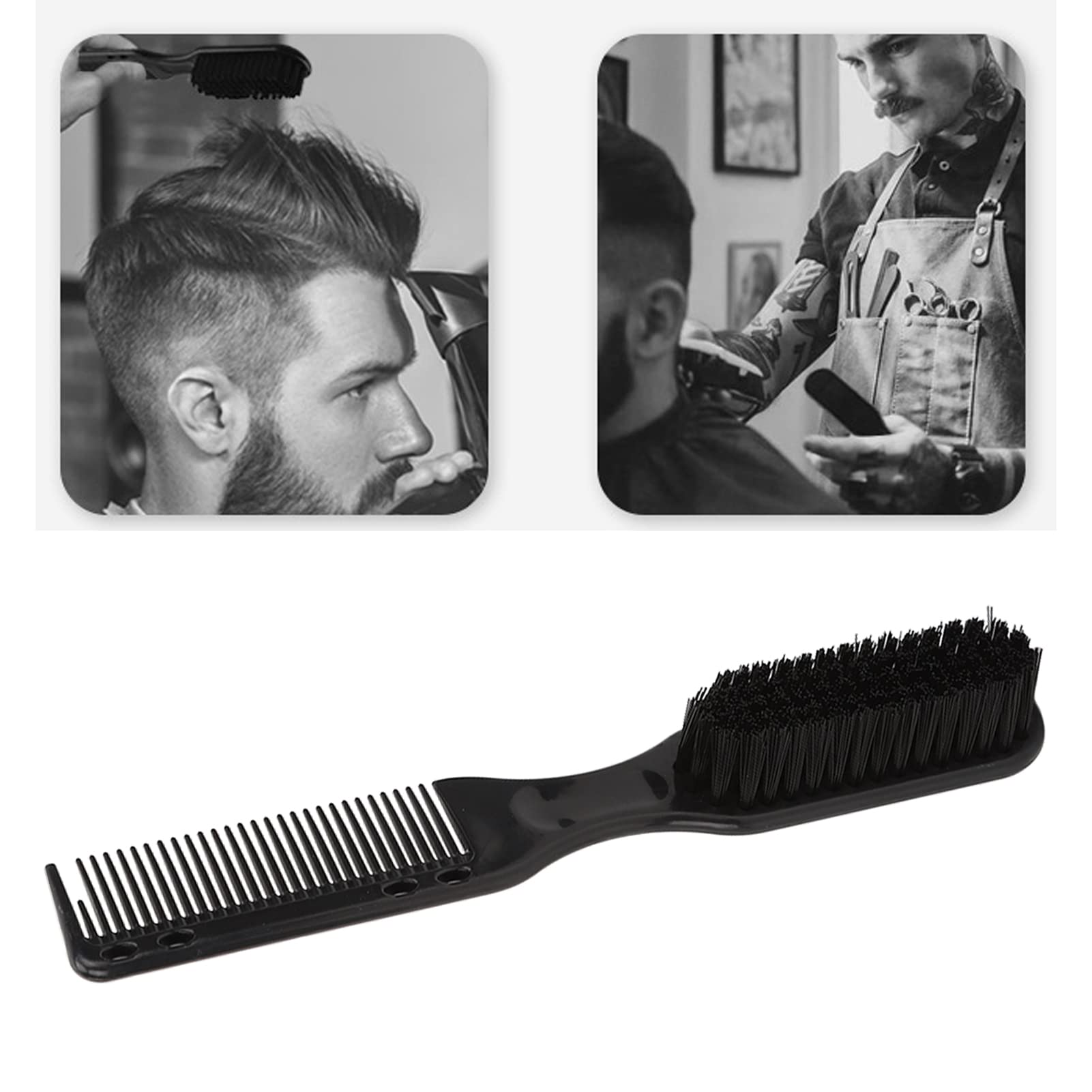 3pcs Beard Brush for Men, Double Head Beard Grooming Brush with Curved Handle, Portable Beard Mustache Styling Comb for Fine or Thinning Hair,