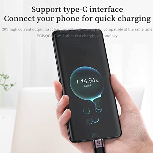 APEXSUN Short USB C Cable,USB C to C 0.4 Ft Flexible Cable Support Thunderbolt 4/3,USB4, PD 100W Quick Charge,8K Video,40Gbps Data Transfer for External SSD, EGPU, Docking,MacBook,Phone,PowerBank