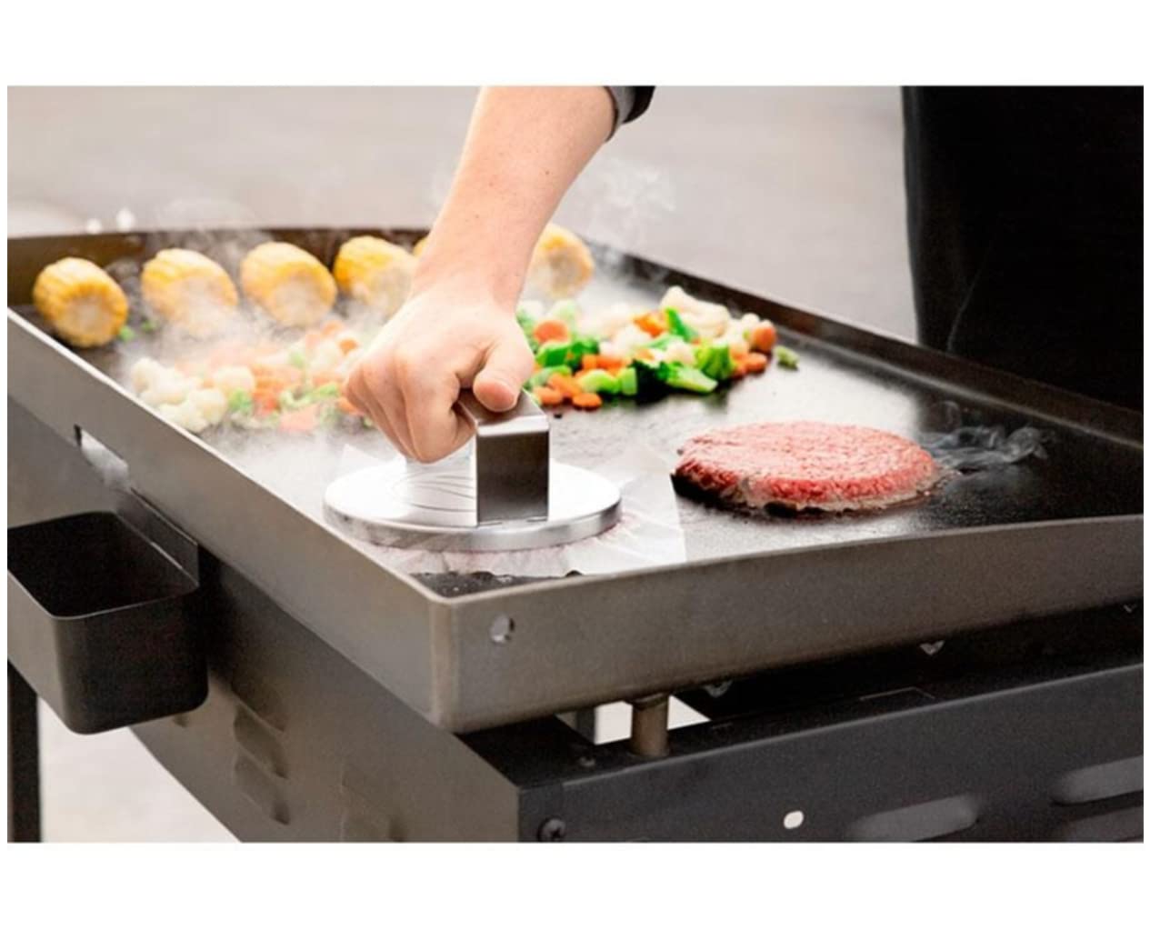 Blackstone Products 8066393 Stainless Steel Press & Sear Burger Kit44; Black & Silver - 3 Piece
