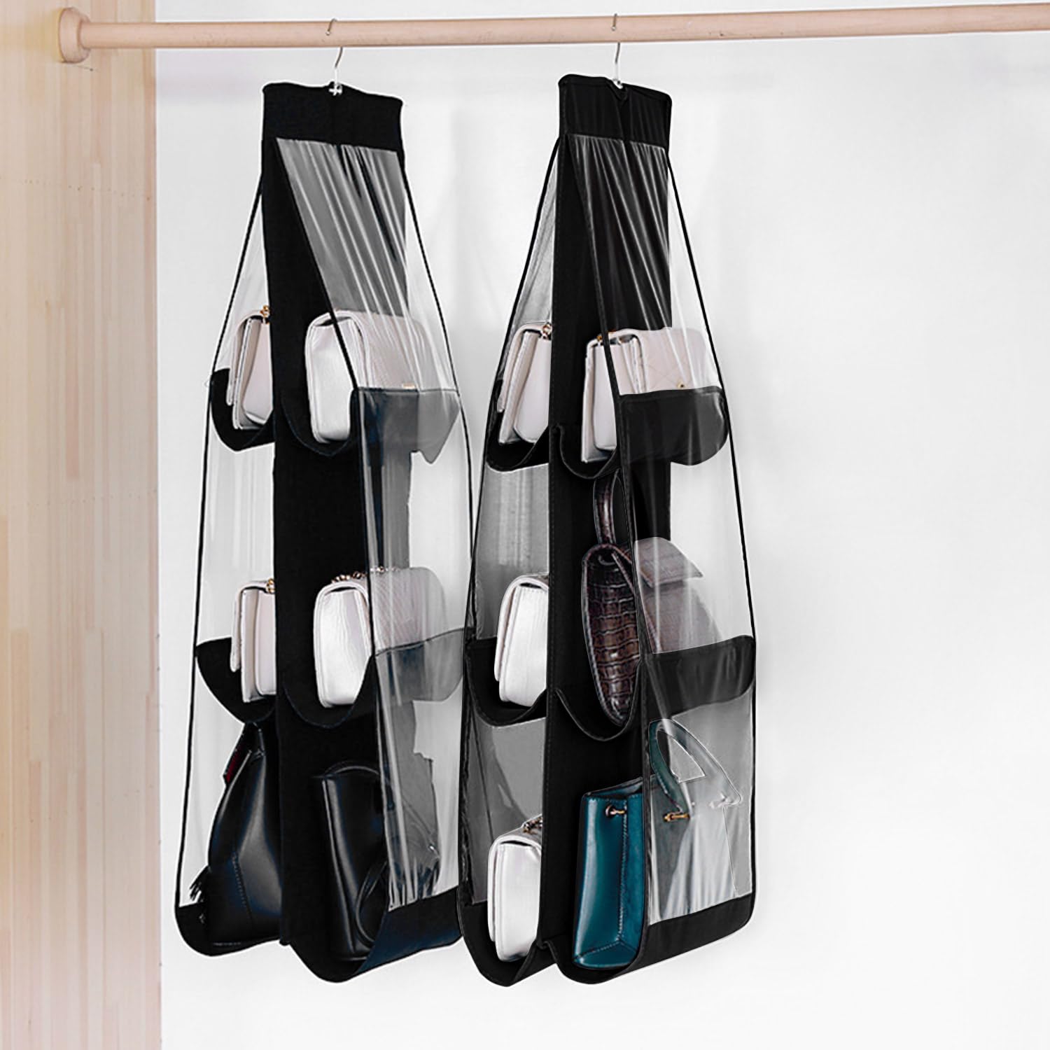 Purse Organizer For Closet - 2 Pack,Handbag Storage Organizer,Purse Organizers For Closet,Purse Storage,Bag Hanger,Hanging Purse Organizer For Closet,360 Degree Rotation