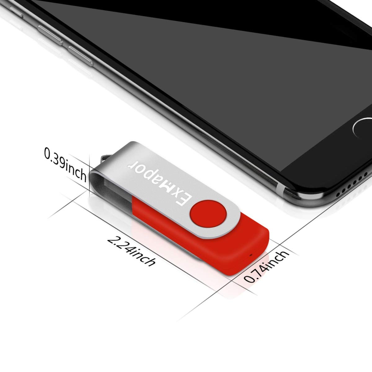 Exmapor 5 Pack USB Flash Drive 32GB Swivel Thumb Drives for Storage USB Stick(Mixed Color: Black, Red, Green, Blue, White)