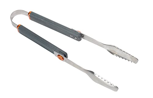Blackstone 5294 Foldable 2 Piece Hamburger Spatula Flipper and 1 BBQ Tong-Flex Fold Model Stainless Steel-Easy to Carry and Clean Griddle Accessories Tool Set, Black, Orange