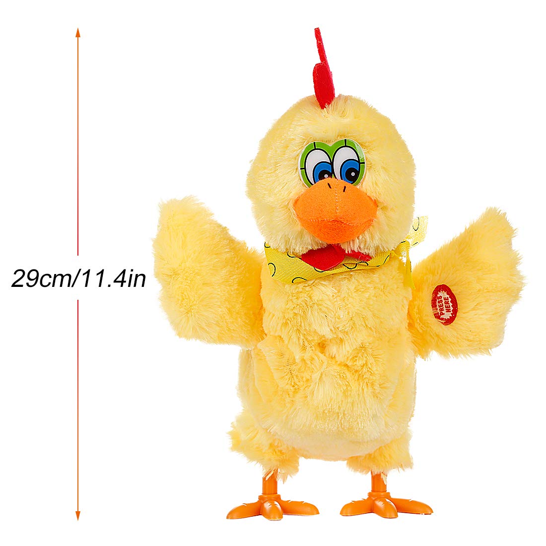 AOSUYOU Animal Toy Chicken Laying Egg Electric Plush Crazy Chicken Crazy with Sound Music