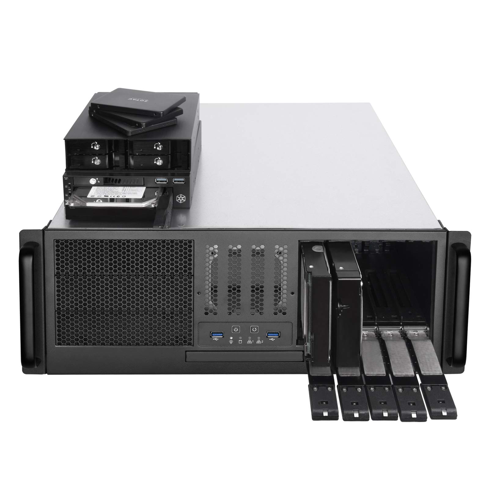 SilverStone Technology RM41-H08 4U Rackmount Server Case with 5 x 3.5 Hot-Swappable Bay and 3 x 5.25 Bays with USB 3.1 Gen 1 (SST-RM41-H08)