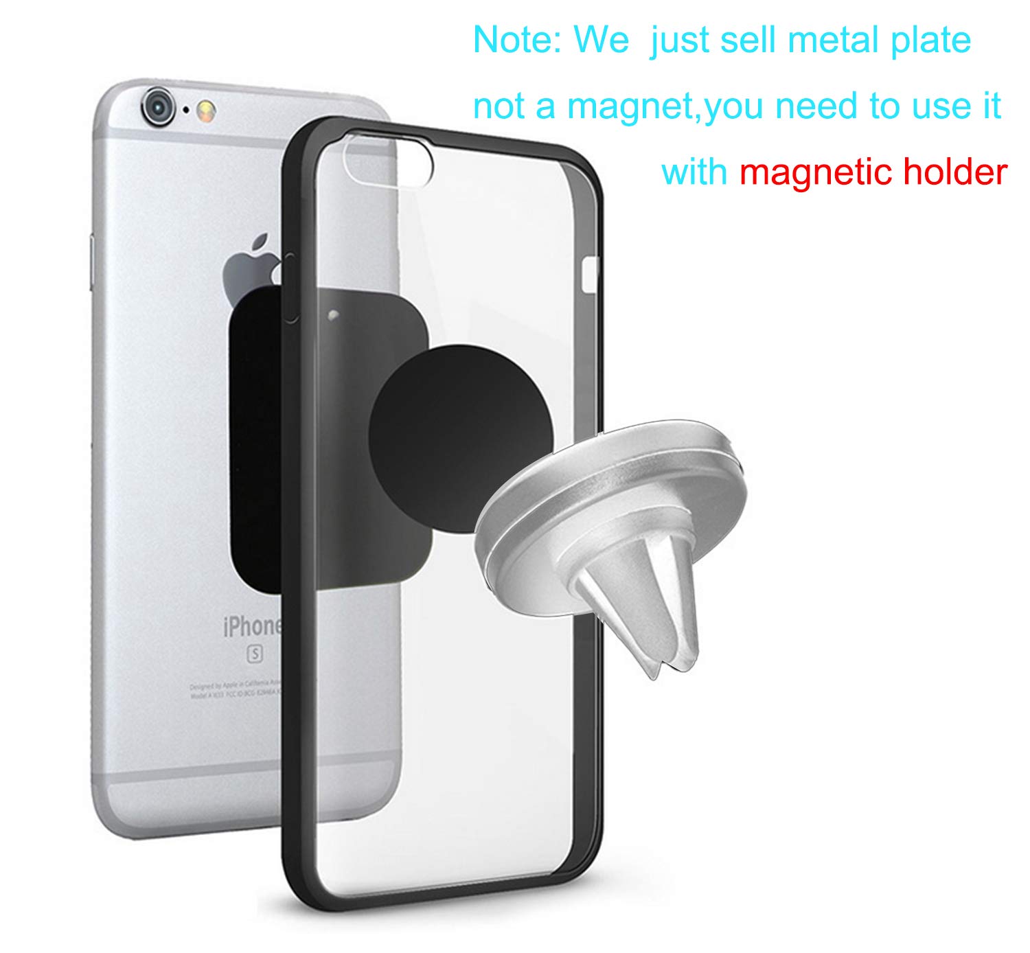 8-Pack Replacement Mount Metal Plates D.Sking Car Phone Holder Iron Plates for Car Mount Car Kits (8-Pack Black)
