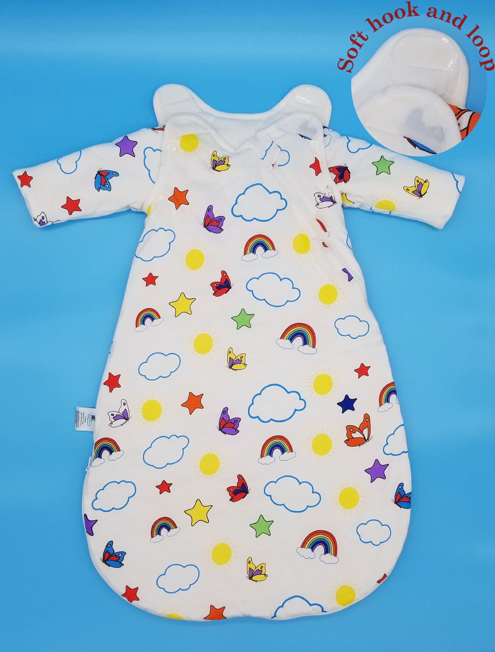 Baby Sleeping Sack and Blanket Bundle | Baby: 0-6 Months | 100% Organic Cotton | 1.5 TOG | Primary and Secondary Colors Shapes | Unisex (0-6 Months)