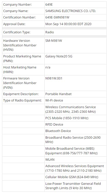 Samsung Galaxy Note 20 5G 128GB N981U Smartphone Mystic Bronze (T-Mobile Locked) - Renewed