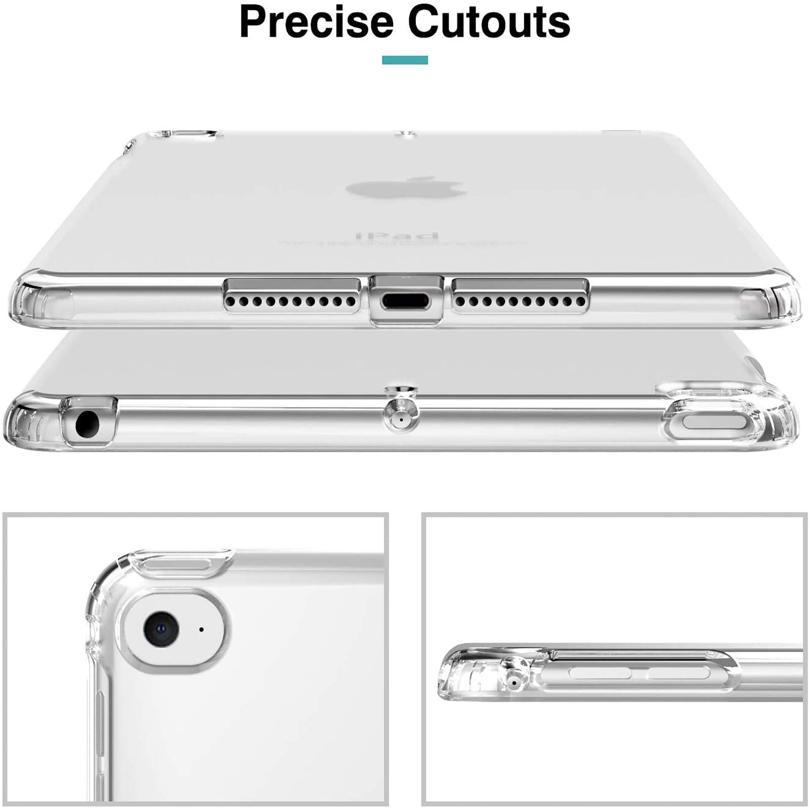 ORIbox Case for iPad 7th and iPad 8th and iPad 9th Gen [10.2 Inch] Clear,with 4 Corners Shockproof Protection, TPU Back Cover for iPad, Clear