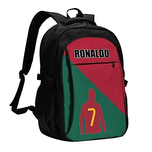 Auqizbx Football Number 7 Ronaldo Laptop Backpack Work Travel Backpack With Usb Charging Port Men Women