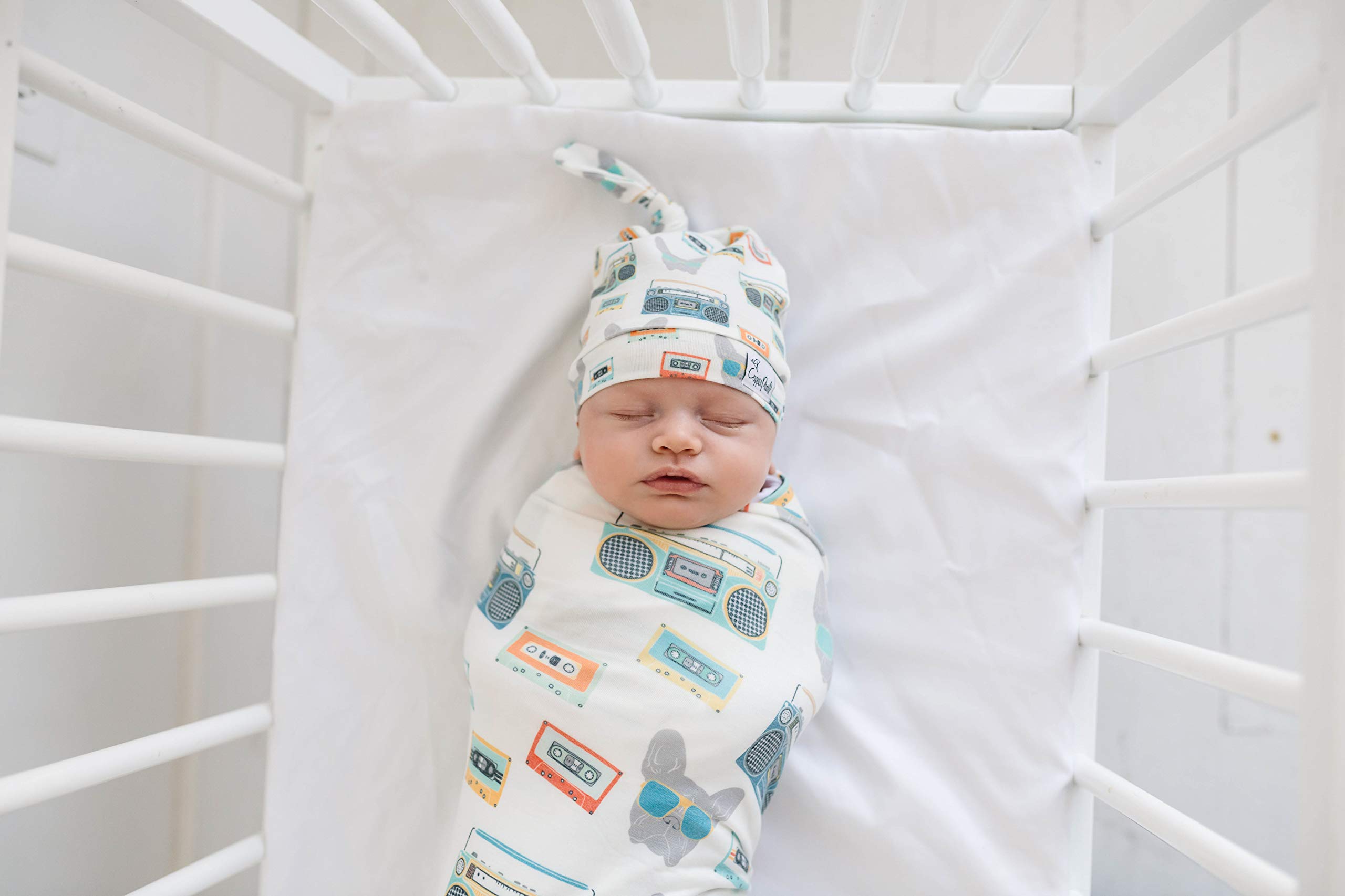 Large Premium Knit Baby Swaddle Receiving Blanket "Bruno" by Copper Pearl