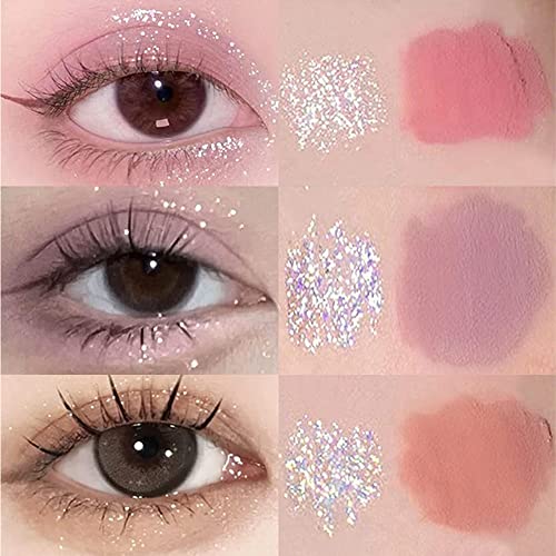 6 Colors Liquid Glitter Eyeshadow Sparkle Eye Makeup Sticks Set.Quick Drying & Easy to Apply.Pink#