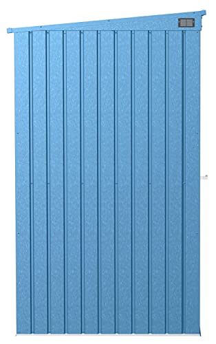 Arrow Shed Elite 6' x 4' Outdoor Lockable Steel Storage Shed Building with Pent Roof, Blue Grey