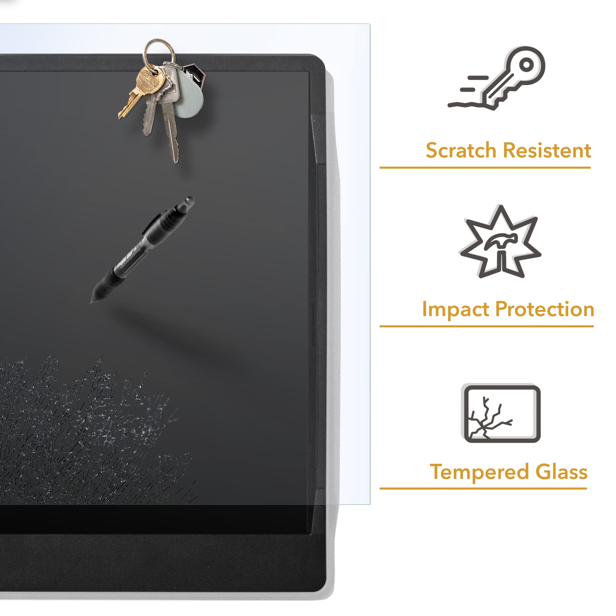 SideTrak Monitor Screen Protector | Fits 12.5” Screens| Compatible Slide & Swivel Portable Monitors | Scratch-Proof & Impact Resistant Tempered Glass