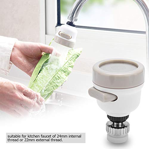 Movable Kitchen Tap Head, Delaman 360° Rotatable Faucet Spray Head ABS Anti-Splash Faucet Nozzle Head, Water Faucet for Kitchen with 3 Modes Adjustment