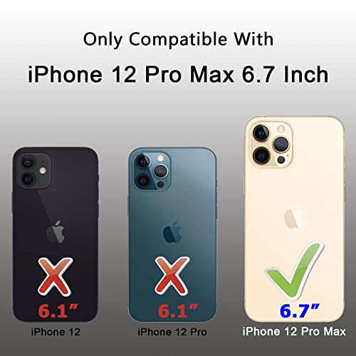 Ankofave iPhone 12 Pro Max Case for Women, Gold Plated Letter & Double Heart Design, Soft Shockproof Camera Lens Protection - Red Wine