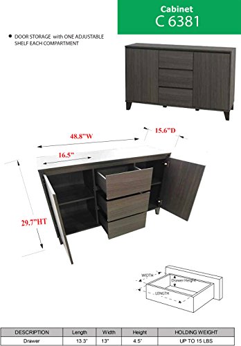 Kings Brand Furniture β Wood Buffet Server Cabinet Console Table, Oak Gray