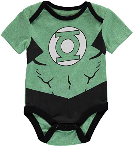 DC Comics Baby Boys Newborn 5 Infant Pack Short Sleeve Bodysuit Flash Superman Batman Aquaman Green Lantern Baby 0-3 months