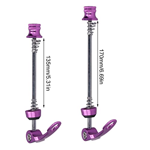 2pcs Bicycle Wheel Skewer, Road Mountain Bicycle Quick Release Skewers Bike Front Rear Skewer Accessory(Purple) Bicycles and Spare Parts