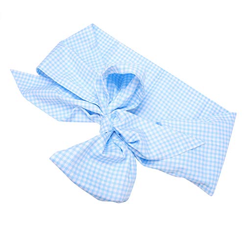 Zerodis Baby Swaddle Wrap Sash, Cotton Maternity Bowknot Newborn Infant Blanket for Photo Shot Stretch Wrap Swaddle Blanket Receiving Blanket (Light Blue Plaid)
