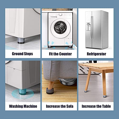Anti Vibration Pads, 4pcs Washing Machine Base Foot Pads, Non Slip Heighten Shock and Noise Cancelling Mat for Washer and Dryer Machine Support Protects Pedestals (4 PCS)