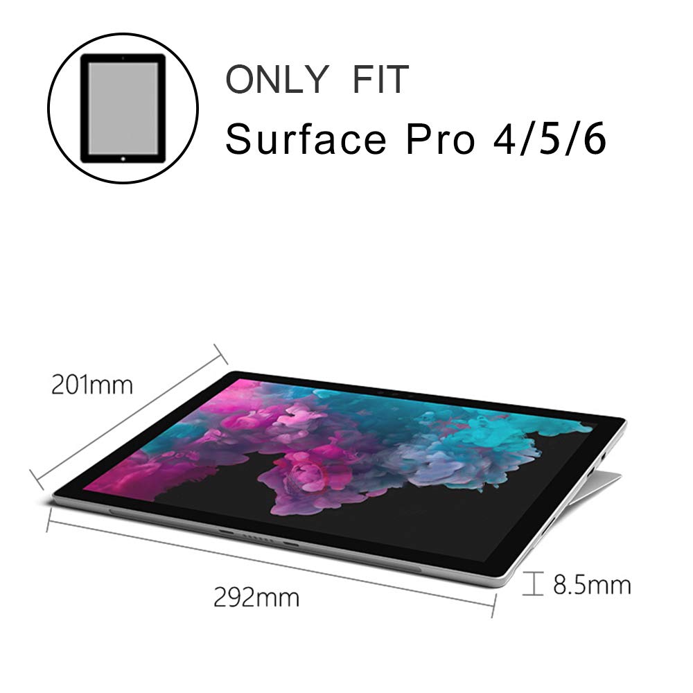 ZenRich Surface Pro 7 Plus/Pro 7 / Pro 6 / Pro 5 / Pro 4 / Pro LTE Case with Pencil Holder, Rotatable Stand, Hand Strap and Shoulder Belt Heavy Duty Shockproof Full Body Protective-Black