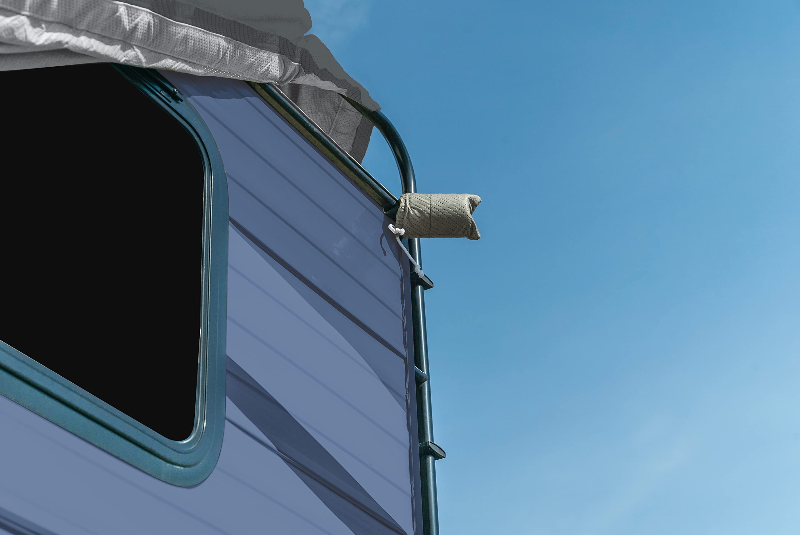 ADCO 36840 Designer Series Olefin HD Travel Trailer Cover 18' 1" - 20', Gray/White