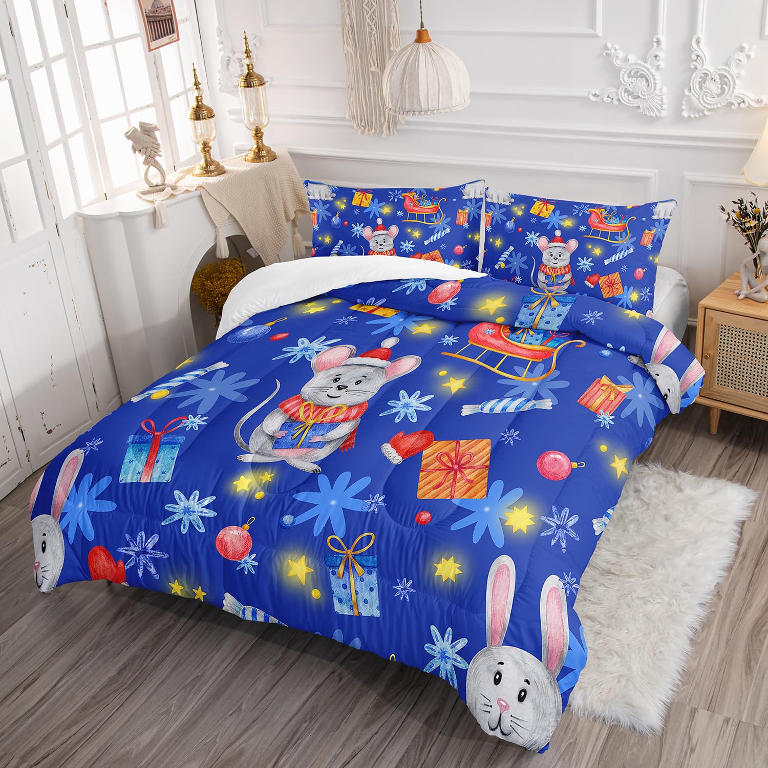 BSNTHO Cute Dinosaur Comforter Set Queen Size,Pink Dinosaur 3 Piece Bedding Set,Girls Comforter with Pillow Shames, for All Seasons, Ultra-Soft, Lightweight, Breathable