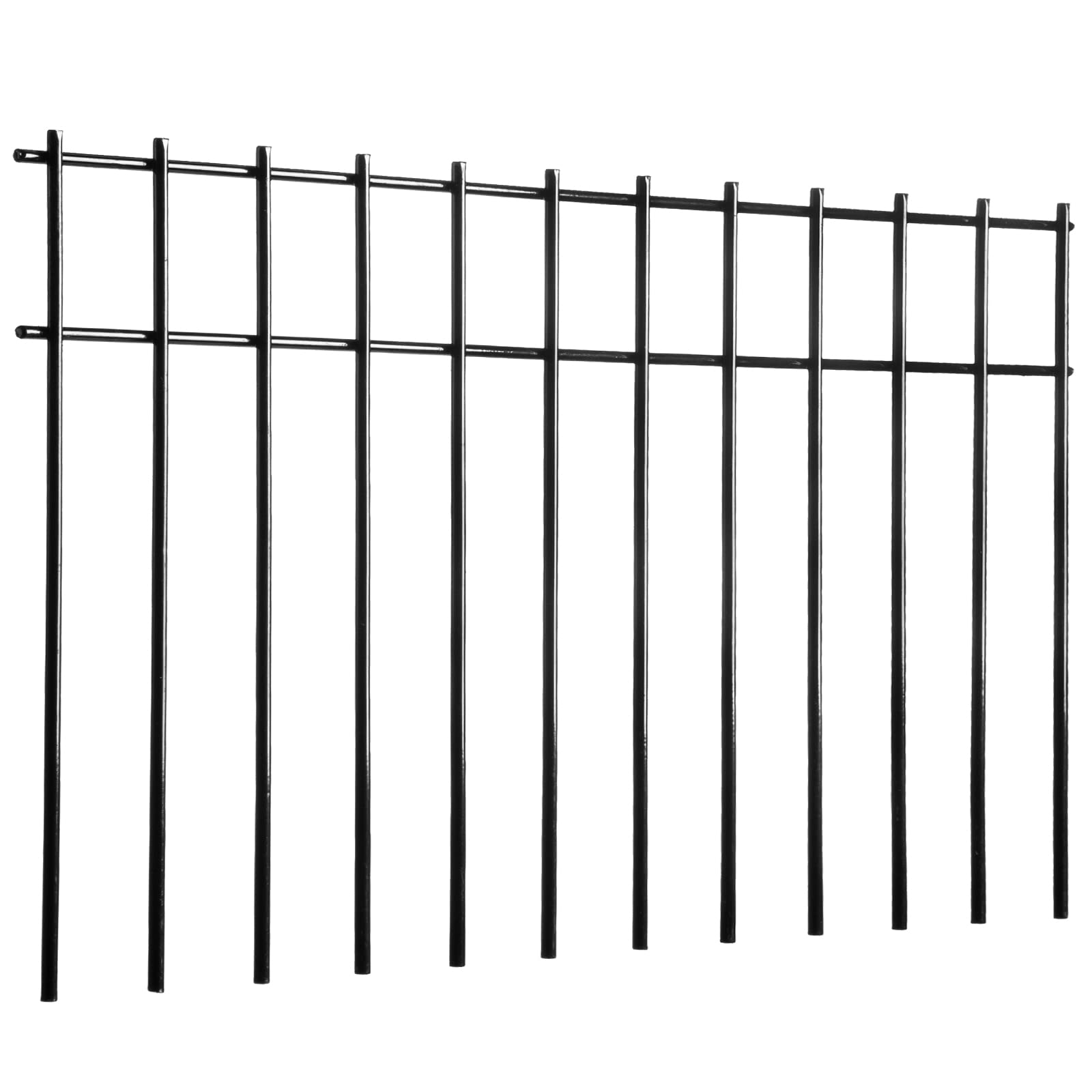 Adavin Animal Barrier Fence, 10 Pack 20in(L)X12in(H) No Dig Black Garden Fencing, Underground Pet Dog Rabbits Fences Panel, Galvanized Steel Stakes 1.6in Spike Spacing,Outdoor Yard Patio.Total 17Ft(L)