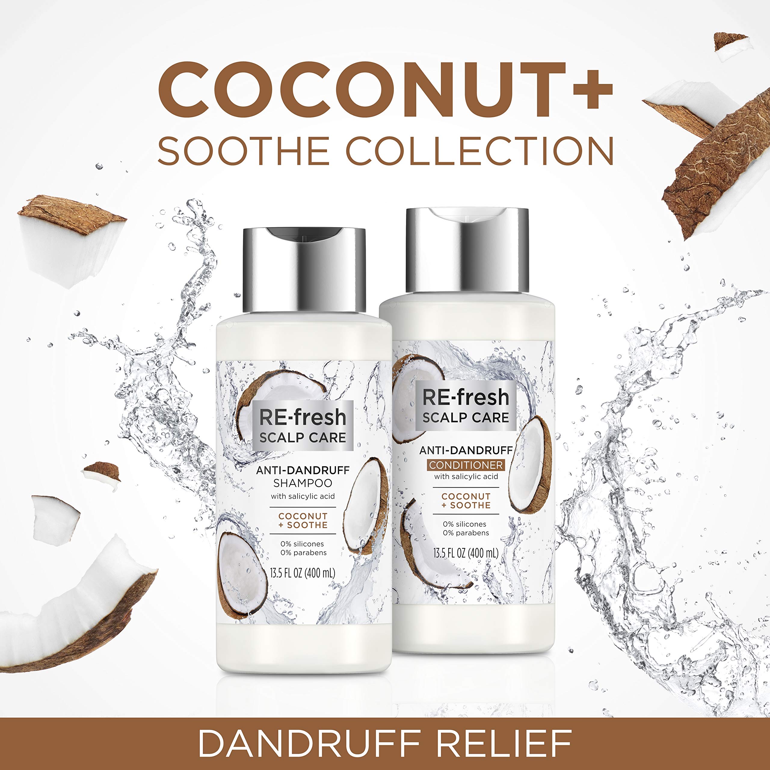 RE-fresh Scalp Care - Anti-Dandruff Shampoo and Conditioner Set - Coconut + Soothe