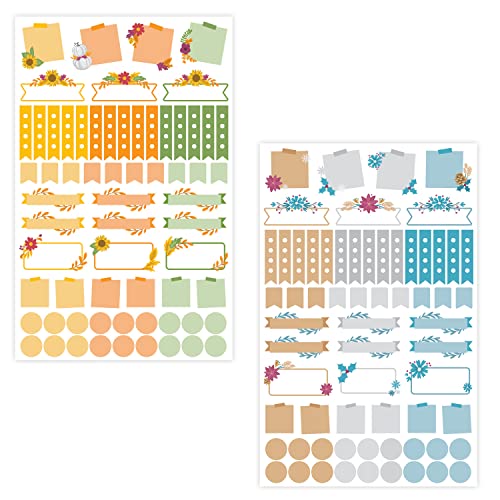 bloom daily planners Decorative Floral Planner Sticker Sheets - Variety Sticker Pack for Decorating, Planning, Scrapbooking, etc.