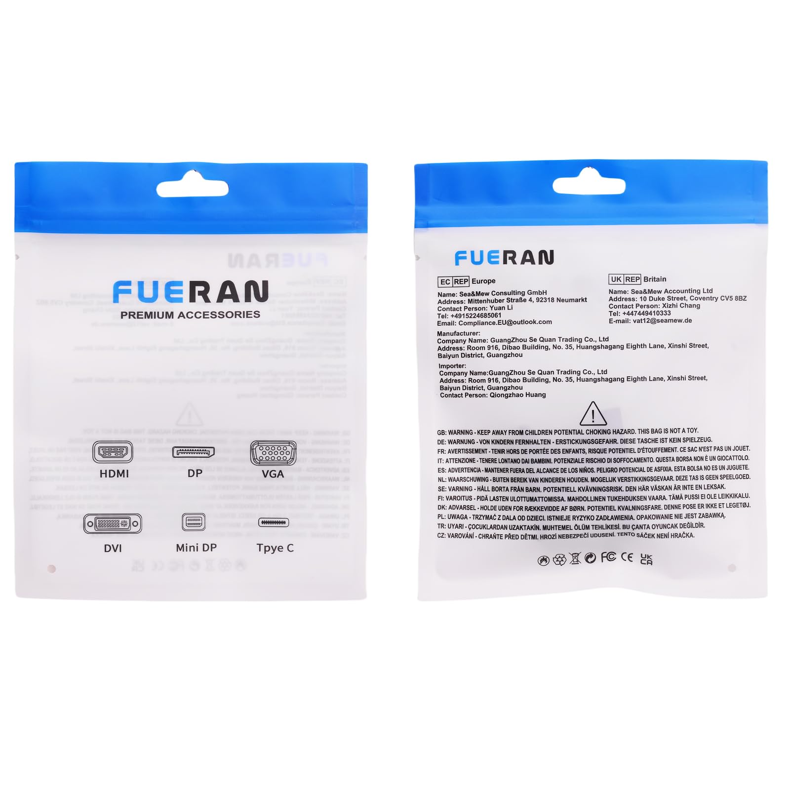FUERAN DP - DisplayPort Display Emulator EDID Emulator Plug 2K (fit Headless 2560x1600@30Hz) 4K 4096x2160@60Hz Display Port Dummy Plug DisplayPort Compatible (DP-2P)