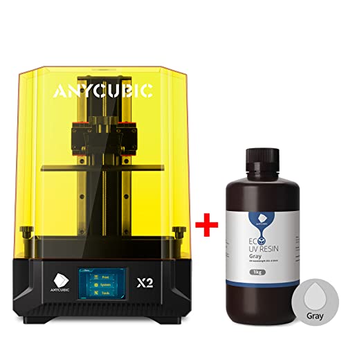 ANYCUBIC Photon Mono X2 and Plant-Based Resin (Grey, 1KG), Resin Printer Bundle