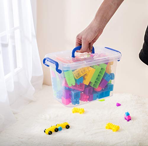 ZHENFAN Clear Storage Latch Box, 4.5 Quart Plastic Storage Bin with Locking Lids and Handle, 6-Pack