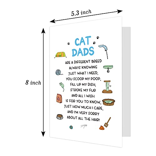 Funny Father’s Day Gifts for Cat Dads, Cute Father’s Day Card Gift for Cat Lover Owner, Cat Dads Card Gift