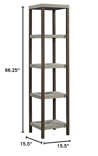 Sauder Manhattan Gate Tower Etagere, Mystic Oak Finish