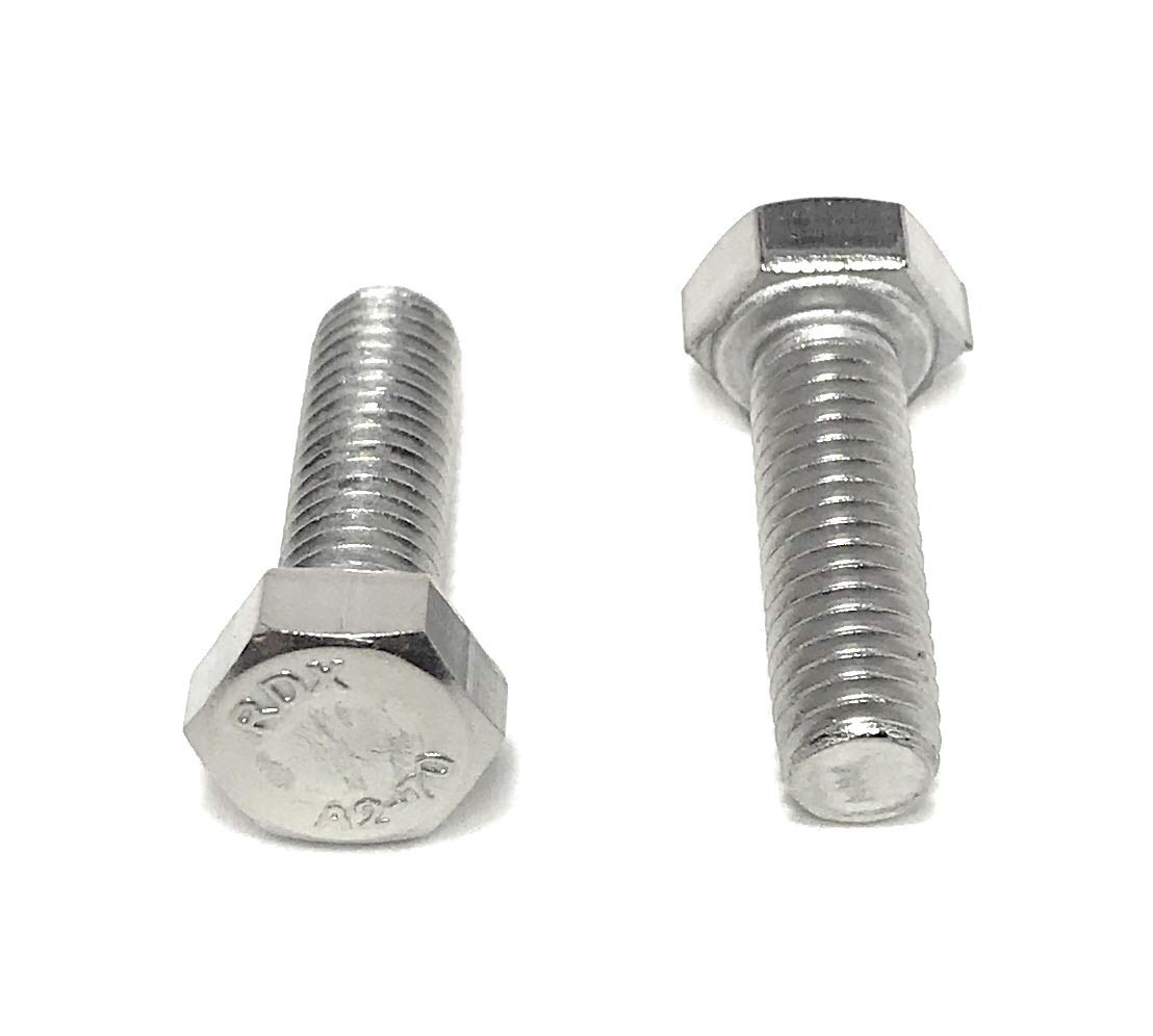 M5-.80 X 16 Hex Head Cap Screw Hex Bolts DIN933 (M5x16) Full Thread A2-70 Stainless Steel (25 Pieces)