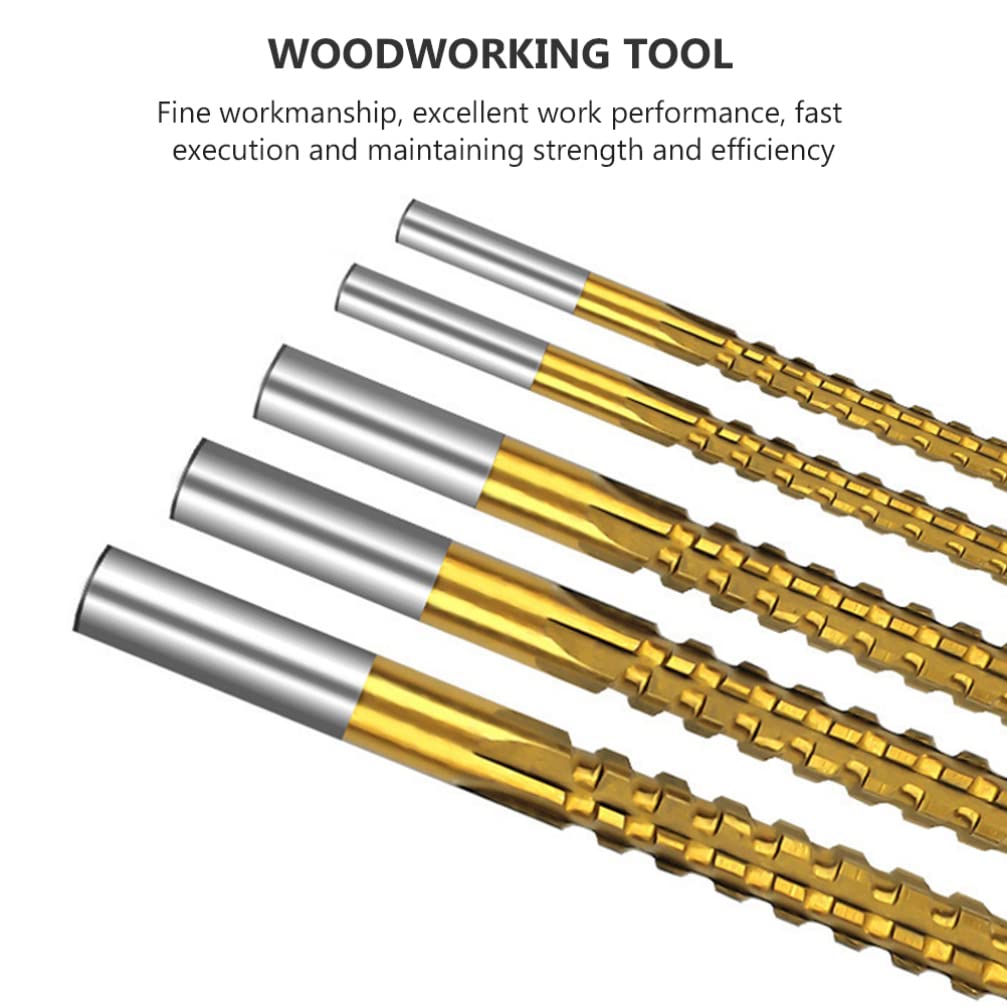 HEMOTON Cobalt Drill Bit HSS Twist Drill Bits- 6pcs 3-8mm Serrated Grooving Cutting Carpenter Side Cutting Tap Spiral Drill Bit Woodworking Wood Metal Plastic Hole Holesaw Tool Drill Bit Set
