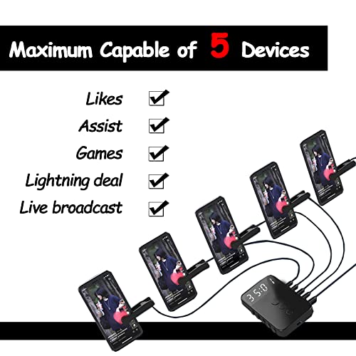 Auto Screen Clicker For IOS and Android:Phone Automatic Tapper,Simulated Finger Continuous Clicking, Adjustable Speed Physical Clicker With 5 Heads, Suitable for Games, Live Broadcasts, Reward Tasks(1 Second Clickest 35 Times)
