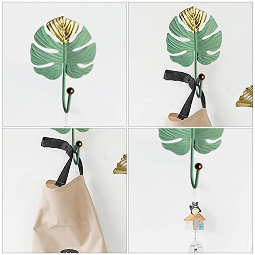 Alipis 2pcs Shaped Novel Wall Rack Mini Metal Design Key Gift Rustic for Coat Idea Art Bags Decorations Palm Multifunctional Keys Mounted Hooks Shape Leaf Hanger Tropical Towel Bathroom