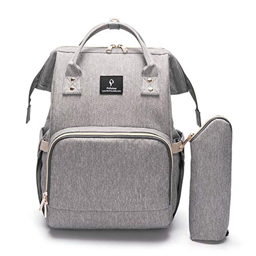 SUXCGE Baby Diaper Bag With USB Interface Large Capacity Waterproof Nappy Bag Kits Mummy Maternity Travel Backpack Nursing Handbag Grey