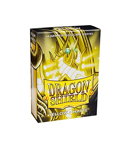 Arcane Tinman Dragon Shield Japanese Size Sleeves – Matte Yellow 60CT - Card Sleeves Smooth & Tough - Compatible with Pokemon, Yugioh, & More– TCG, OCG,ART11114