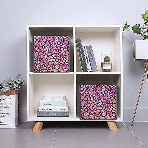 Animal Crackle Collapsible Storage Bins Basics Folding Fabric Storage Cubes Organizer Boxes with Handles