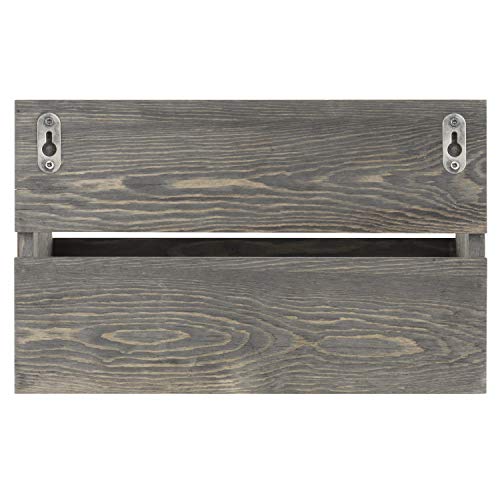 MyGift Rustic Gray Wood Entryway Hanging Mail and Key Holder for Wall, Decorative Letters Bills and Mail Sorter Organizer with 4 Hooks