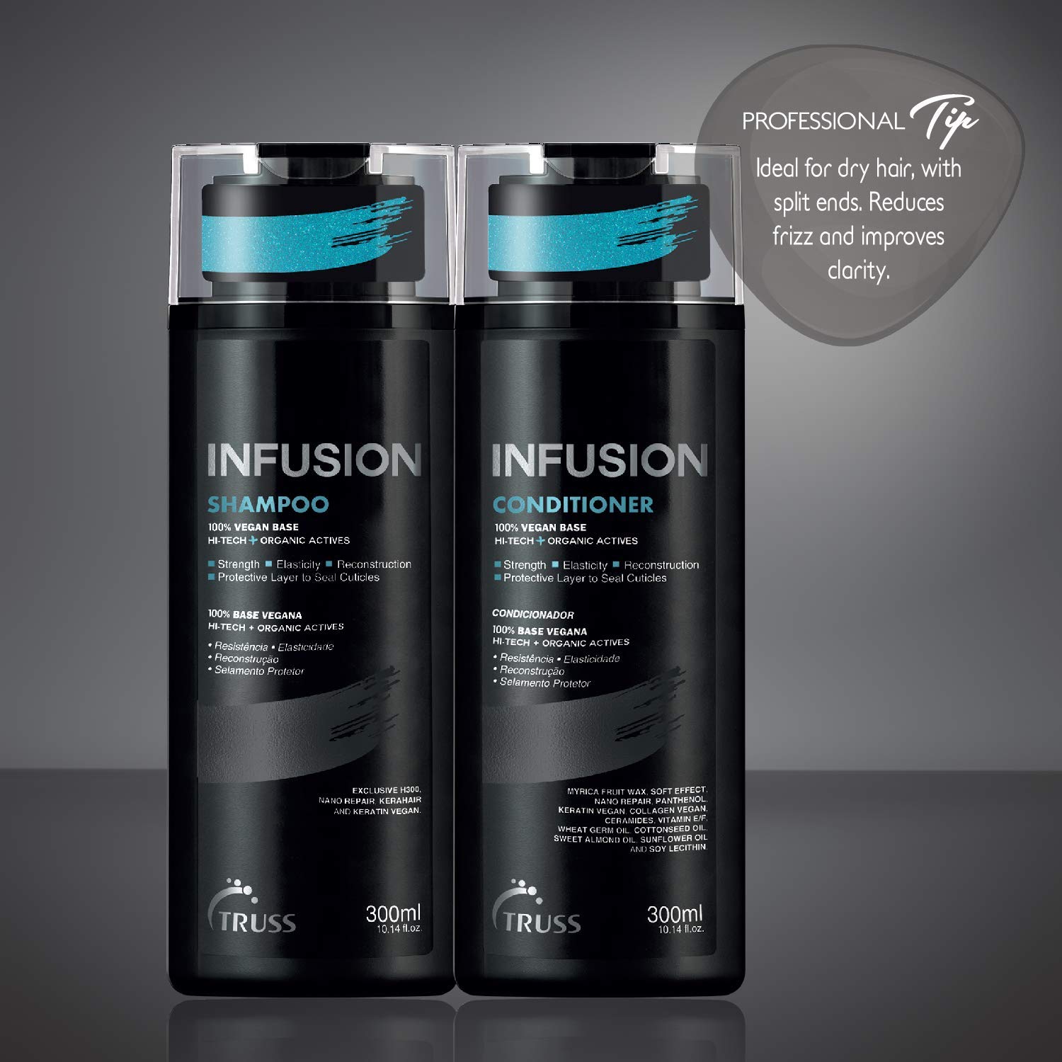 Truss Ultra Hydration Shampoo and Conditioner Set Bundle with Amino Miracle Heat Protectant Hair Spray